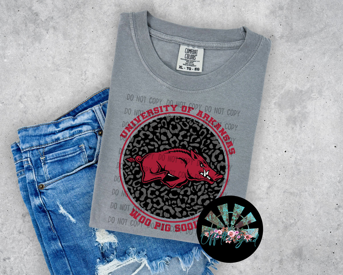 Leopard Circle AR Razorbacks PNG Digital Design -- You get FOUR Design – Off the Grid Customs
