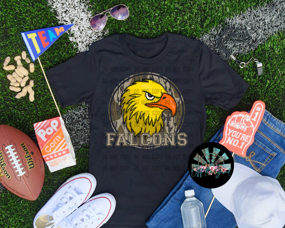 Bottomland Camo Falcons Gold PNG Digital Design – Off the Grid Customs