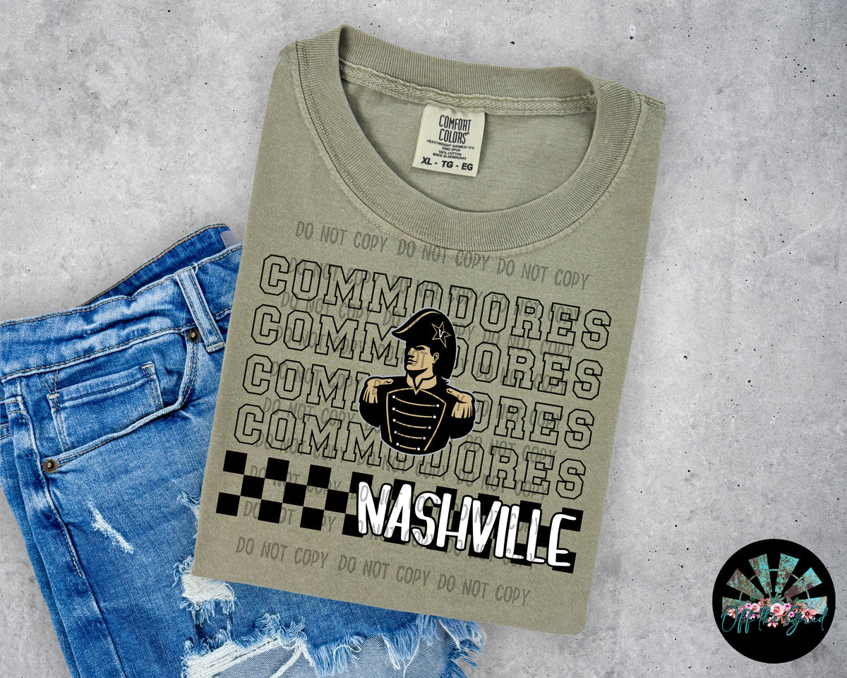 Stacked Checkered Vand Commodores PNG Digital Design – Off the Grid Customs