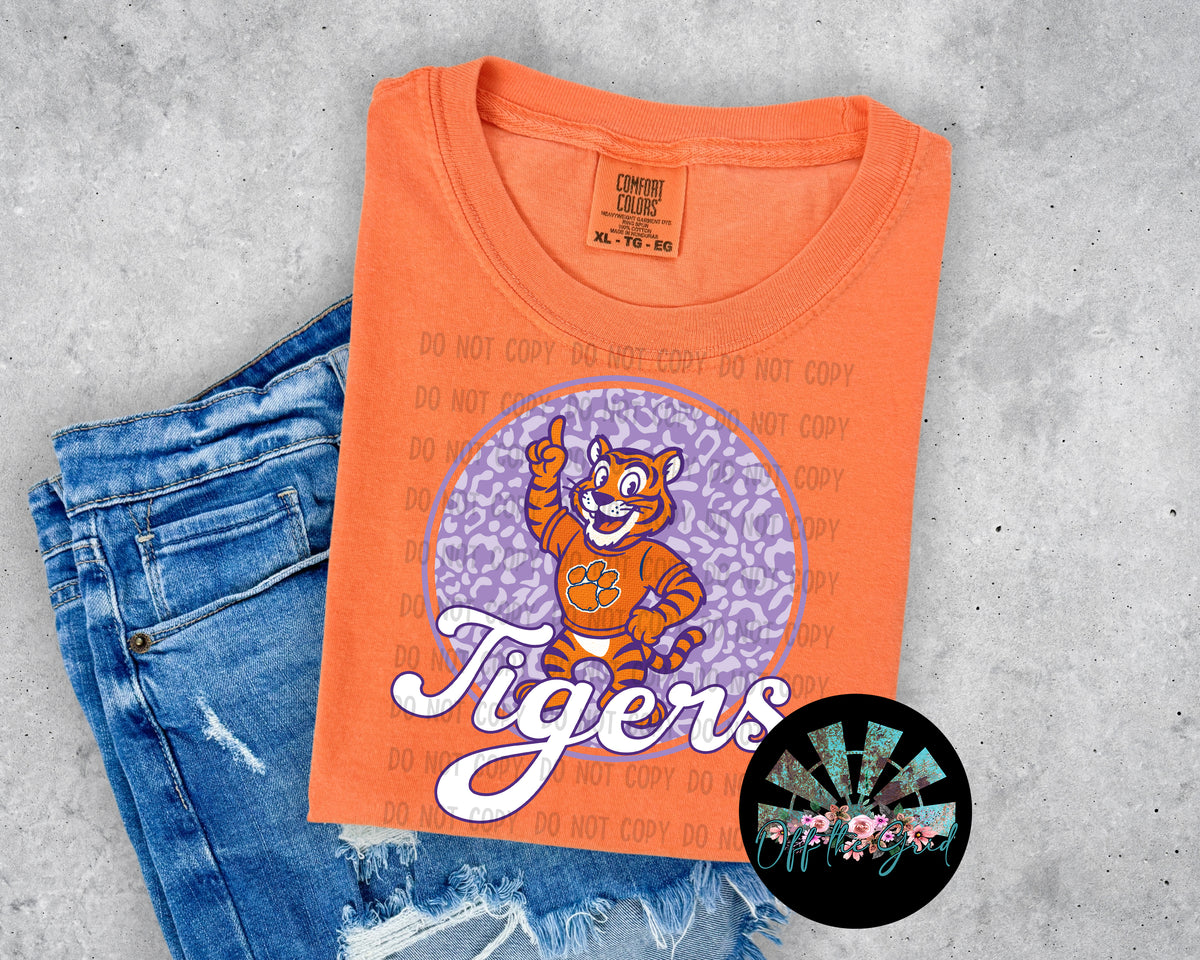 Leopard Retro Script Clemson PNG Digital Design (YOU GET 2 DESIGNS ...