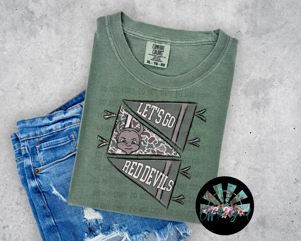 Red Devils Camo Pennant Flag PNG Digital Design – Off the Grid Customs