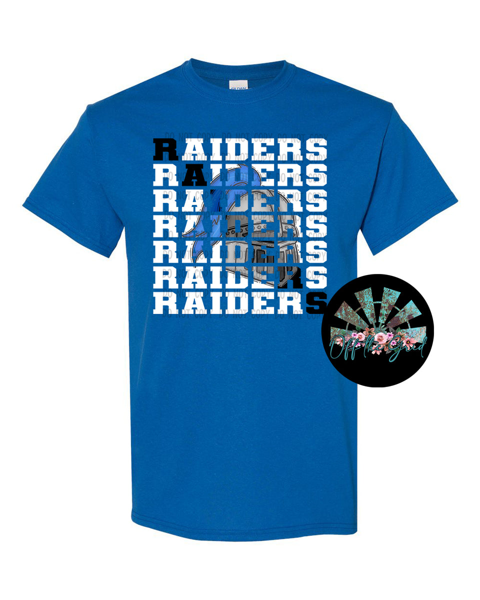 Stacked Raiders with Mascot (Blue Raider with B&W Letters) PNG Digital ...