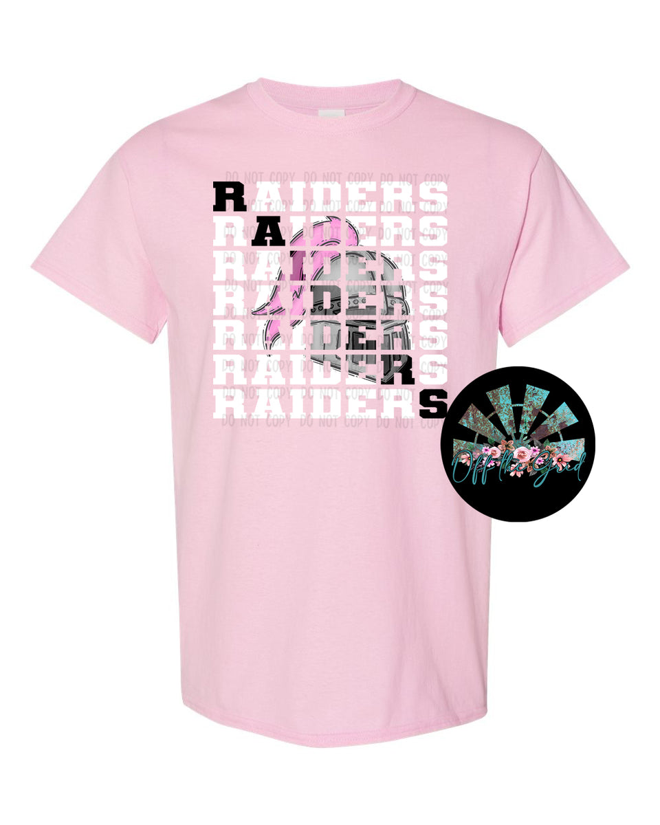 Stacked Raiders with Mascot (Pink Raider with B&W Letters) PNG Digital ...