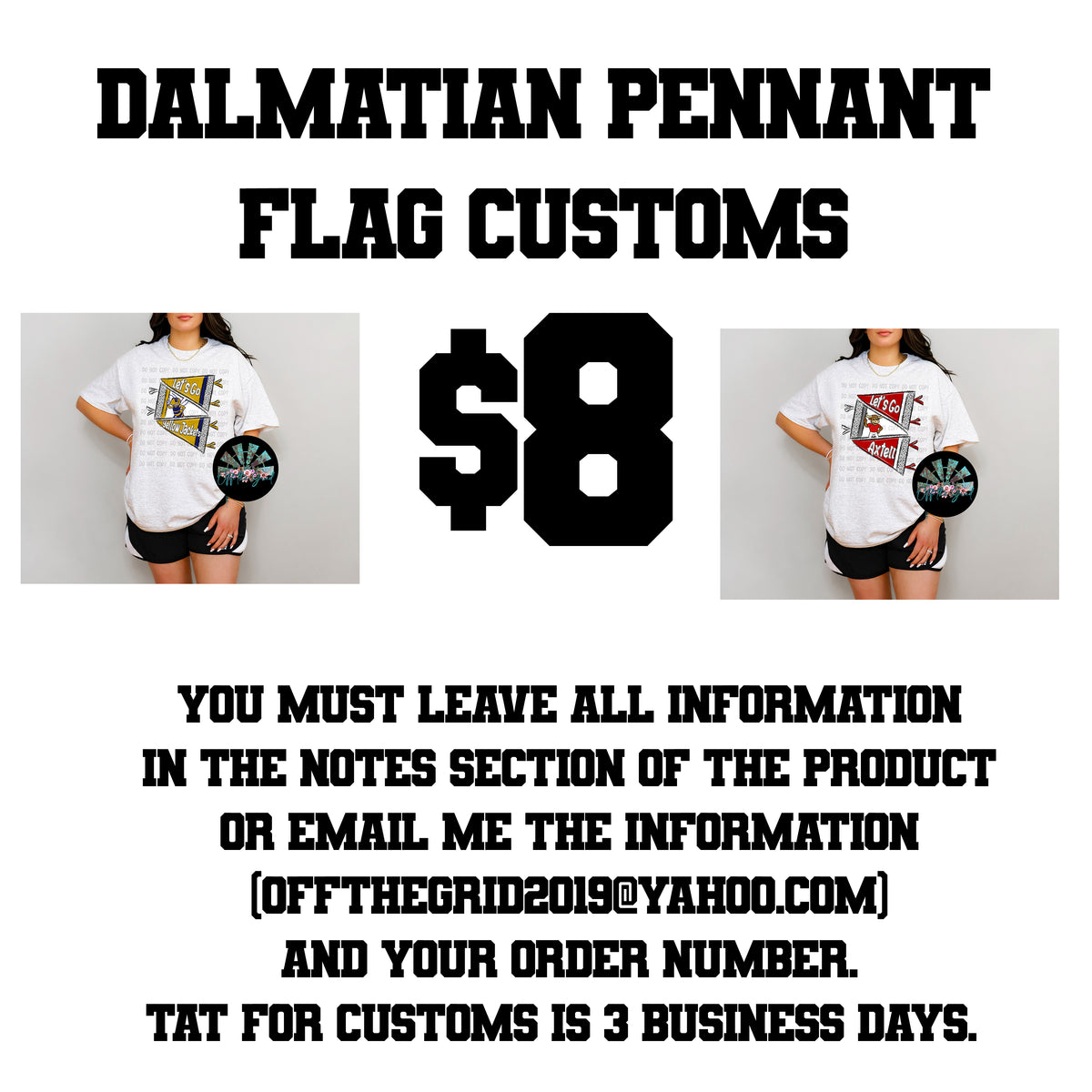 Dalmatian Pennant Flag **CUSTOMS** PNG Digital Download – Off the Grid ...